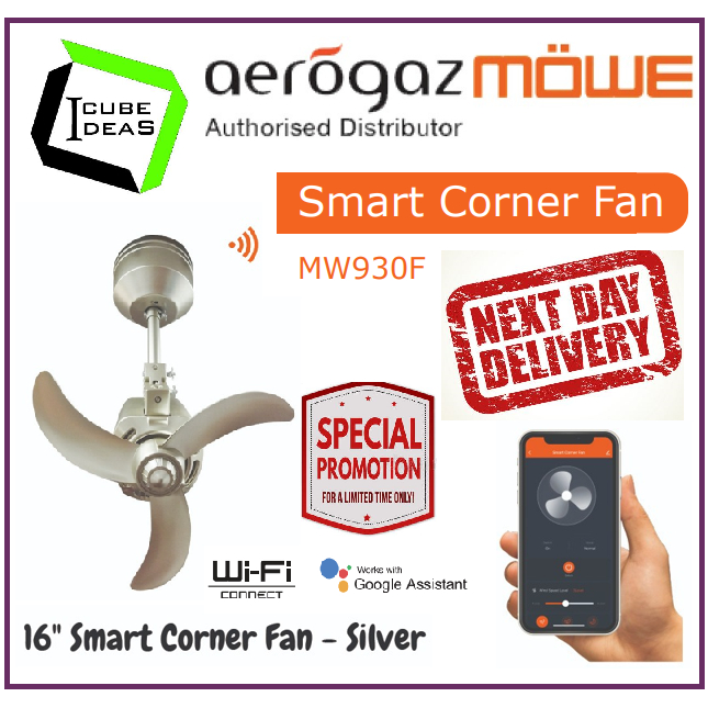 MOWE MW930F SMART CORNER FAN ( SILVER ) | Shopee Singapore