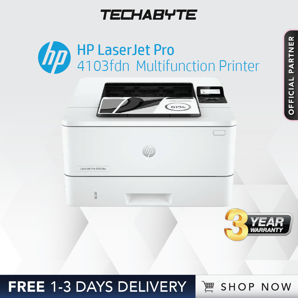 HP LaserJet Pro MFP 4103fdn / MFP 4103fdw | Multifunction Printer (2Z628A / 2Z629A ) | Shopee ...