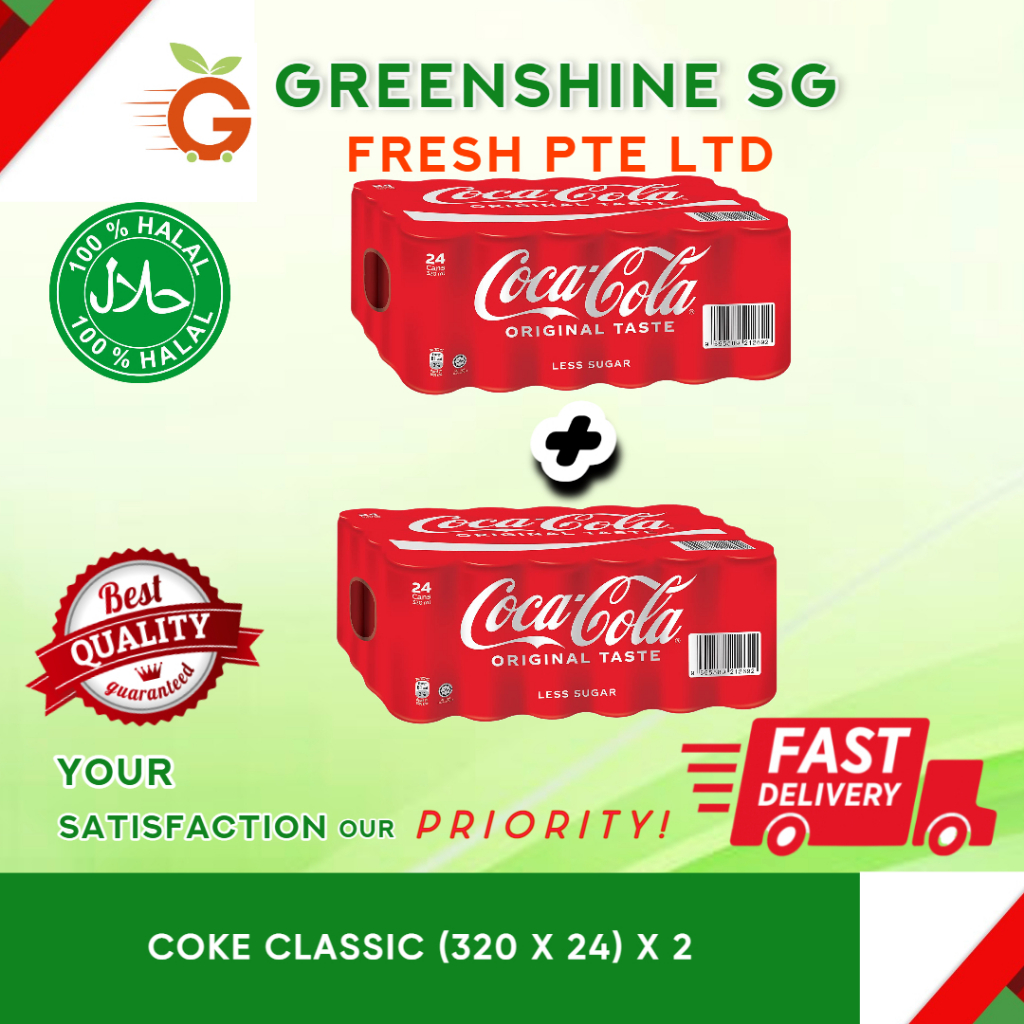 [BUNDLE DEALS] COKE CLASSIC (320 X 24 ) X 2 [Greenshinsg] | Shopee ...
