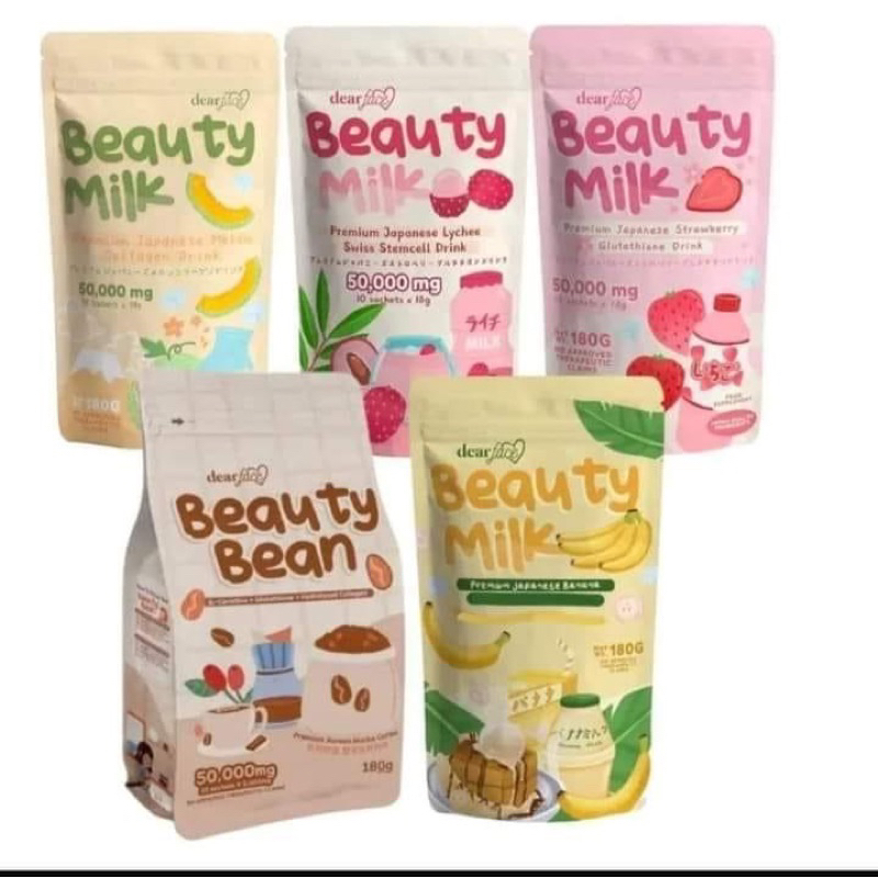 DEAR FACE Beauty Milk Premium Japanese Melon/Strawberry Collagen ...
