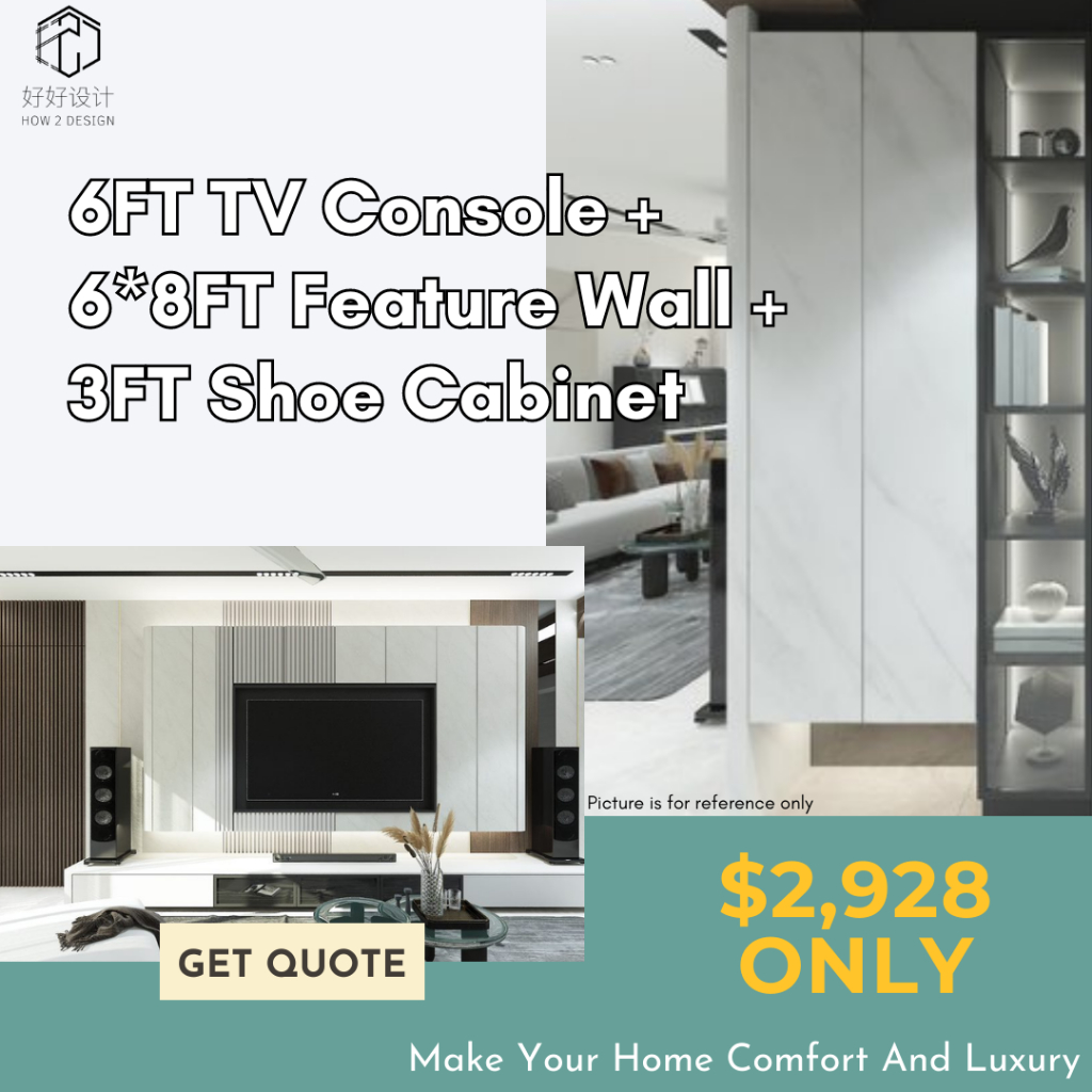 TV Console + Feature Wall + Shoe Cabinet | Shopee Singapore