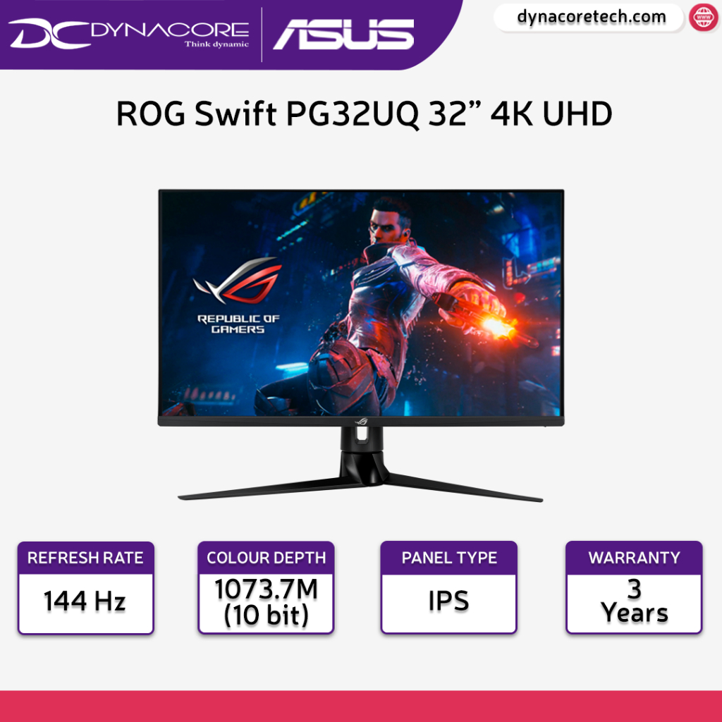 ASUS ROG Swift PG32UQ 32” 4K UHD HDR 144Hz DSC HDMI 2.1 Gaming Monitor ...