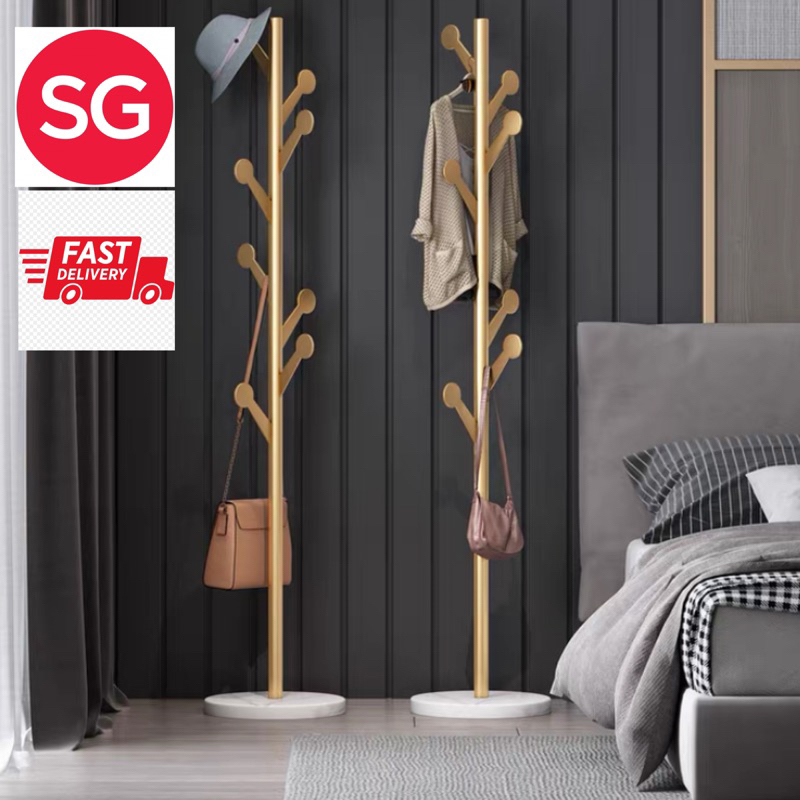 SINGAPORE FAST DELIVERY Clothes Rack Hat and Coat & Garment Hanger ...