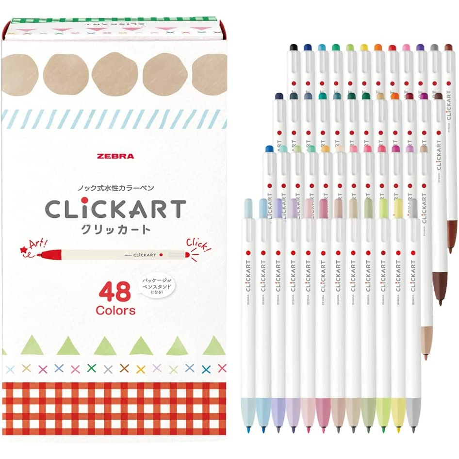Japan Zebra WYSS22-48C Clickart Water-Based Pen, 48 Colors | Shopee ...