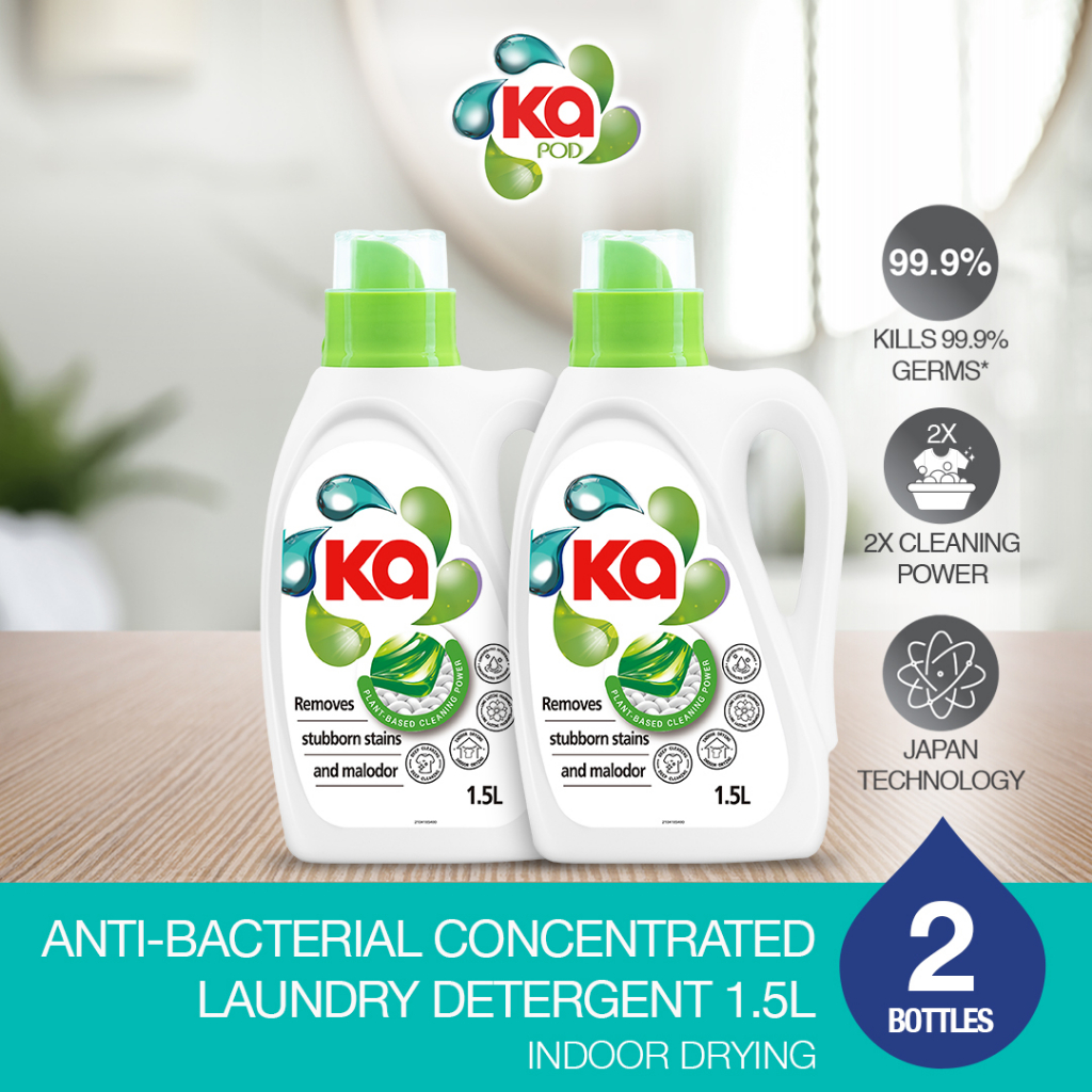 Ka Anti-bacterial Concentrated Laundry Liquid Detergent 1.38L/1.5L x 2 ...