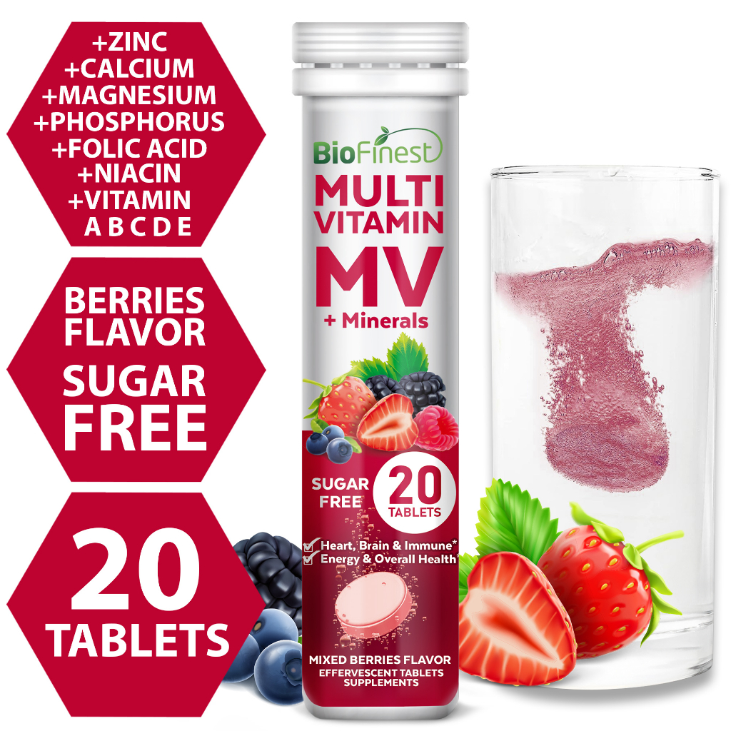 Biofinest Effervescent Vitamin C 1000mg D3 Zinc Collagen Multivitamin ...
