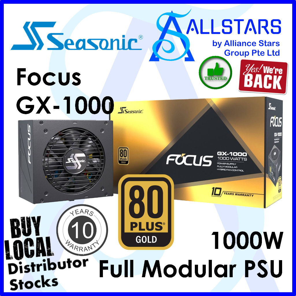 ALLSTARS : *New* Seasonic Focus ATX3 GX-1000 (2024) Black PSU, 80+GOLD ...