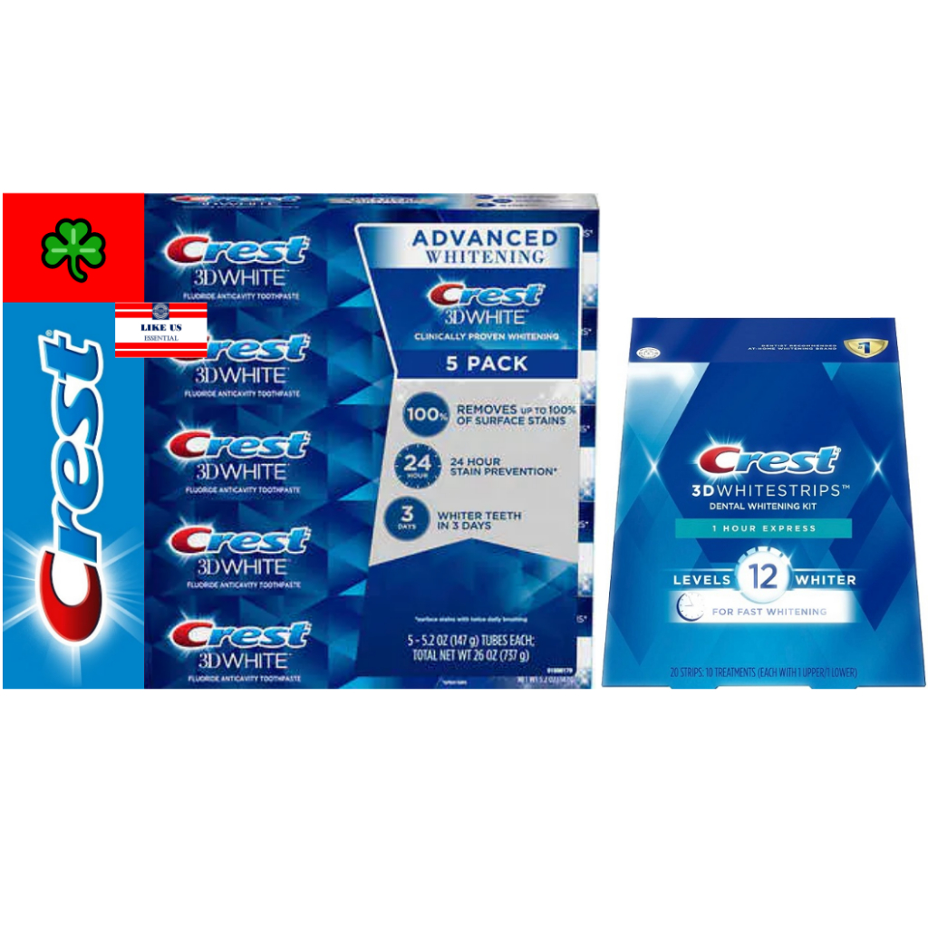 ☘️Crest 3D 1 HOUR Express Strips Whites Strips or Crest ADVANCED ...
