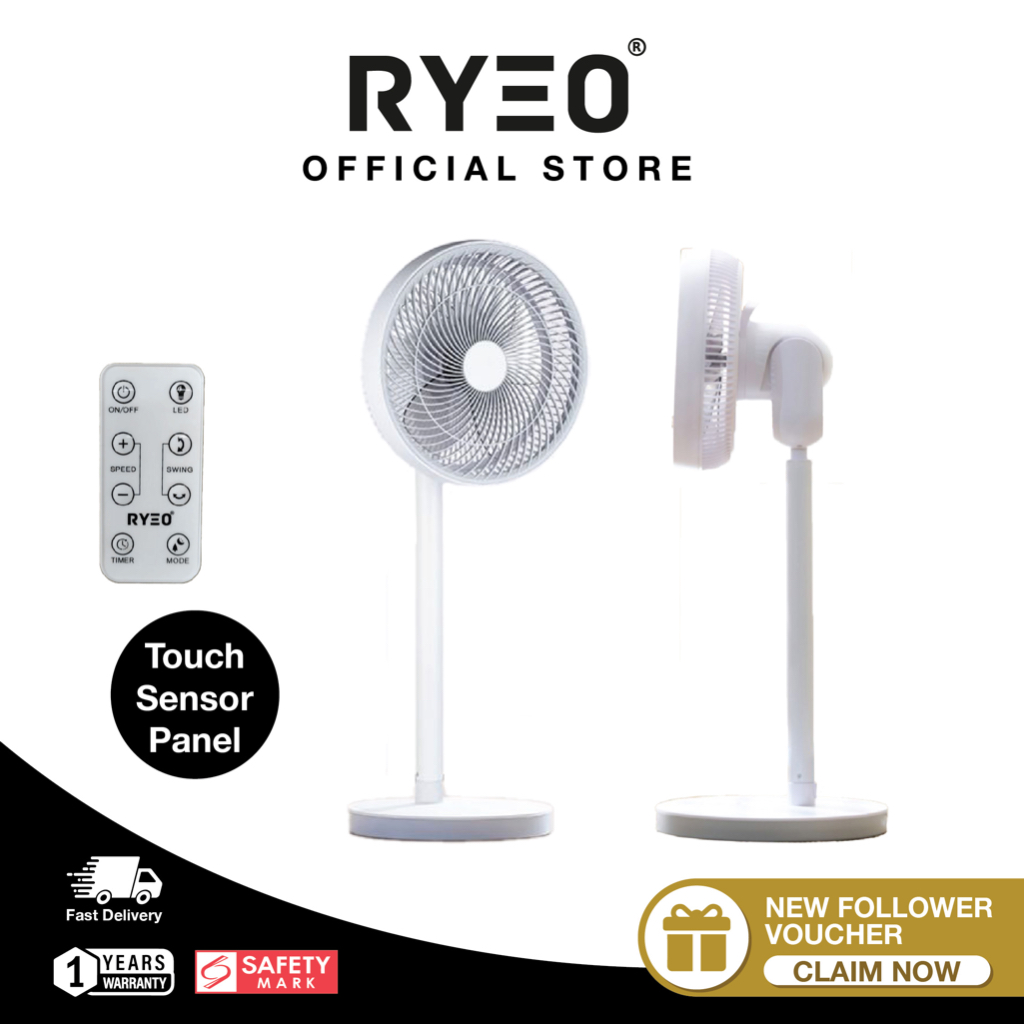 [FLASHDEAL] RYEO 12 Inch Quiet DC Stand Fan With 3D Airflow Remote ...