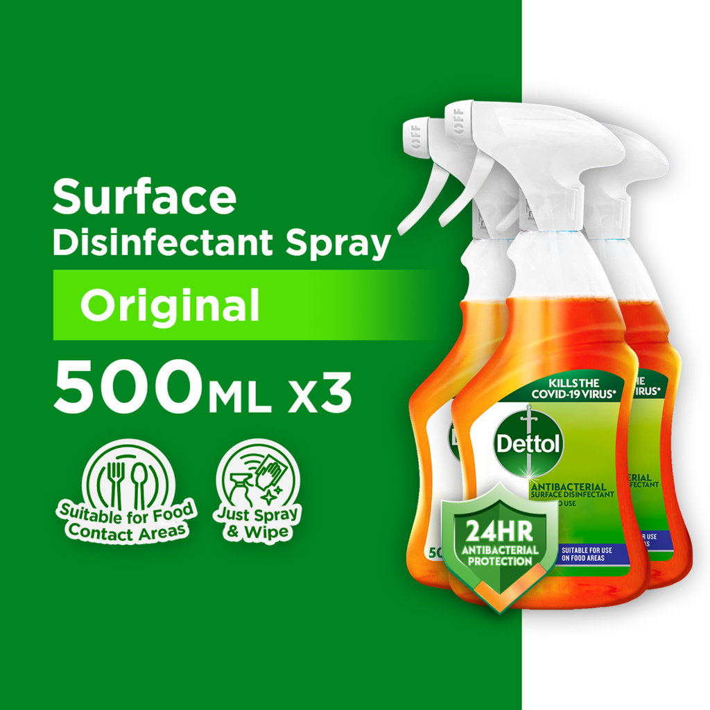 [Bundle of 3] Dettol Multipurpose Surface Disinfectant Trigger Spray ...