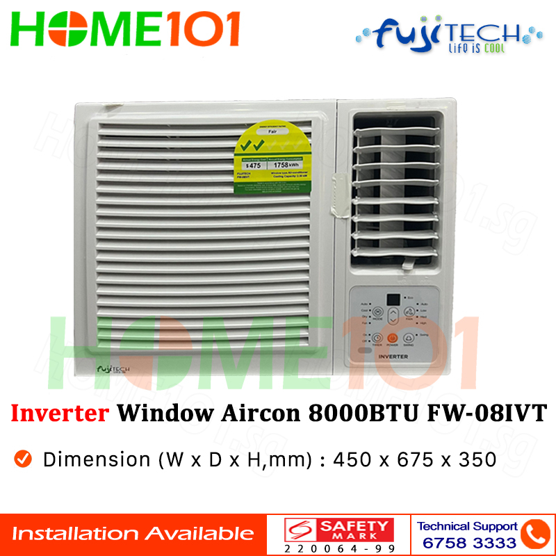 Fujitech Inverter Window Air Con 8000BTU FW-08IVT *NO INSTALLATION ...