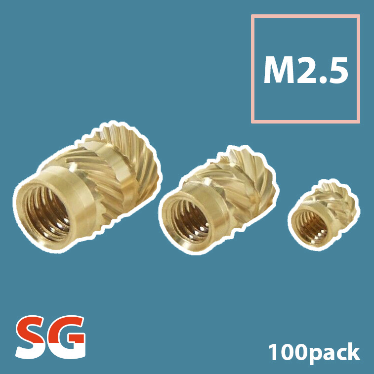 M2.5 SL Brass Heat Inserts for 3d Print Thermoplastics (Local Stock ...