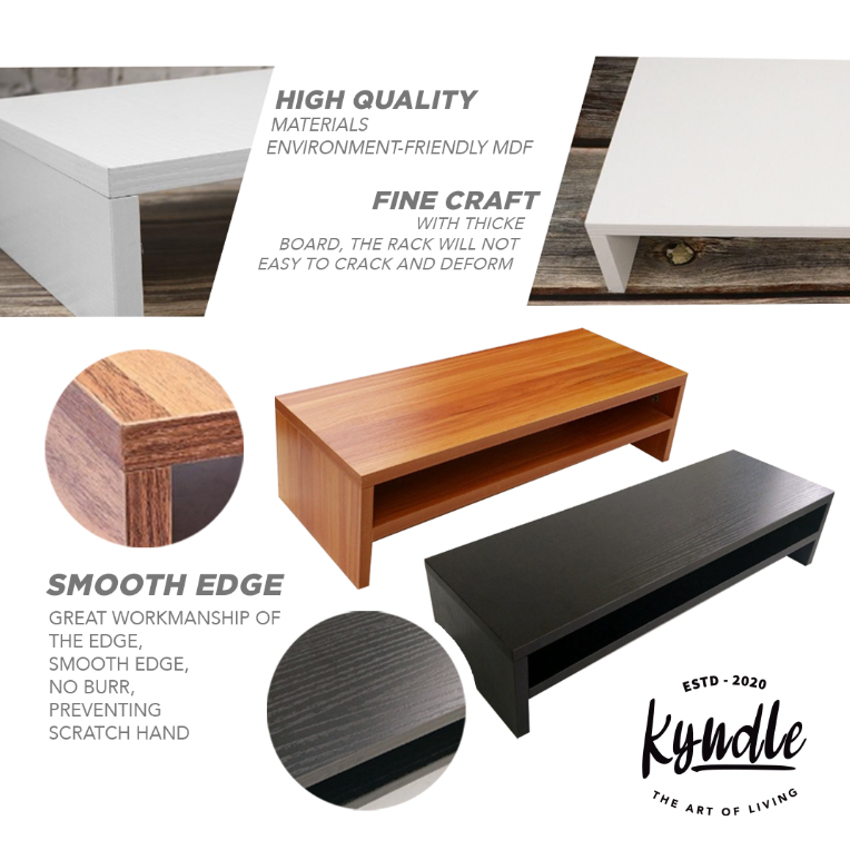 Wooden Monitor Stand with Storage Rack | Shopee Singapore