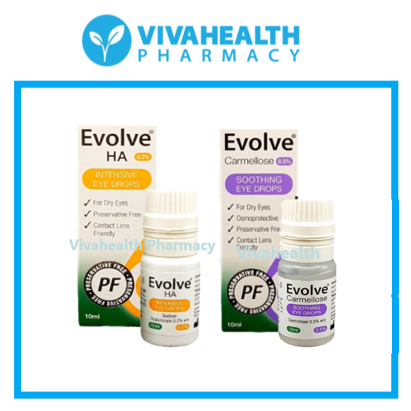 Evolve HA and Carmellose PF eye drops 10mL | Shopee Singapore