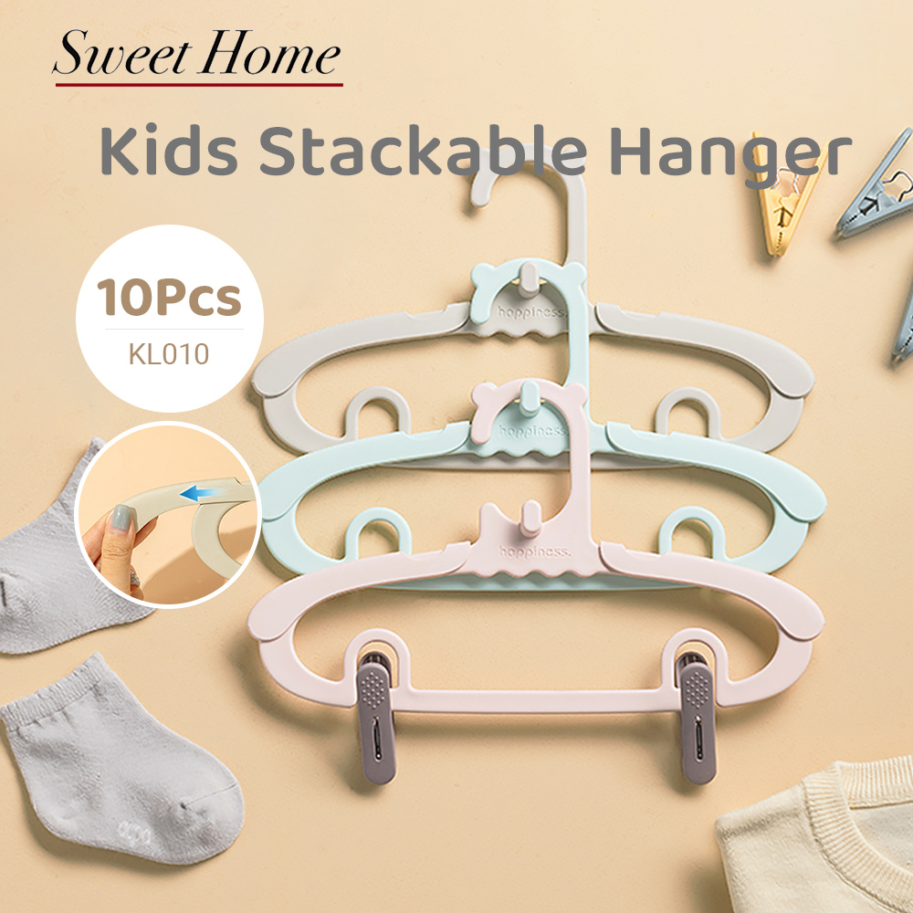 [10Pcs/set] KL010 Multifunction Kids Adjustable Hangers Children Baby ...