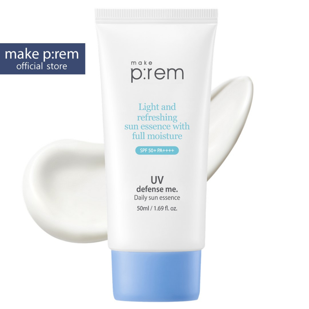 MAKE PREM UV Defense Me. Daily Sun Essence SPF50+PA++++50ml | Shopee ...