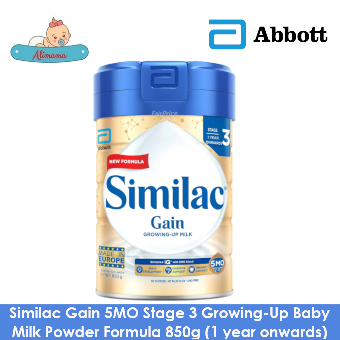 Similac Stage 3 Gain 5MO Growing-Up Baby Milk Powder Formula 850g (1 ...
