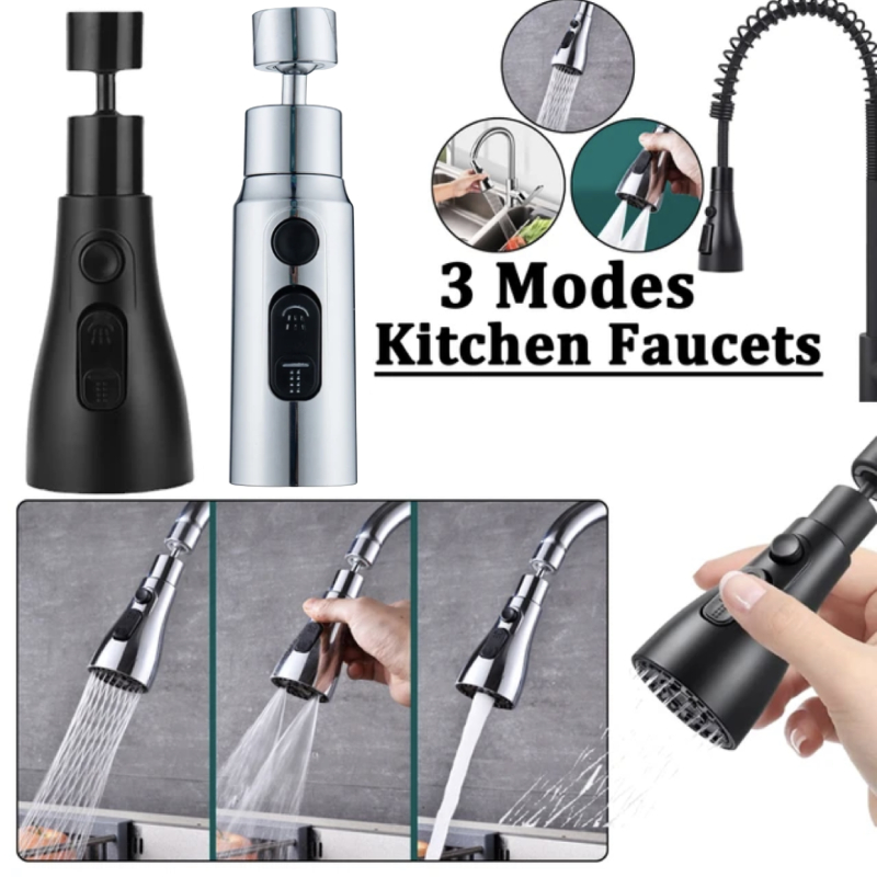 3 Modes Kitchen Faucet Spray Head Water Saving 360° Swivel Ball Nozzle ...