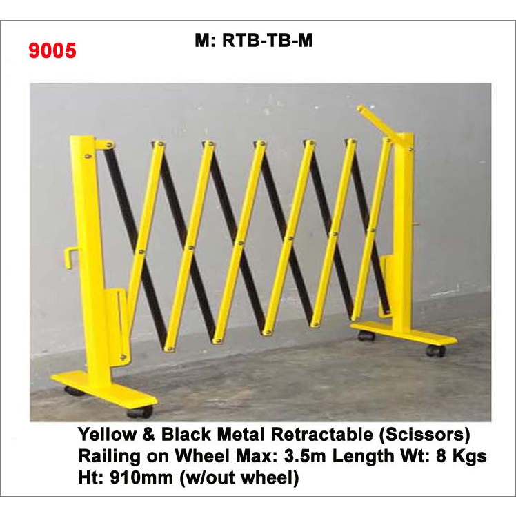 Epoxy Powder Coated Yellow & Black Mild Steel Metal Scissors Barricade ...