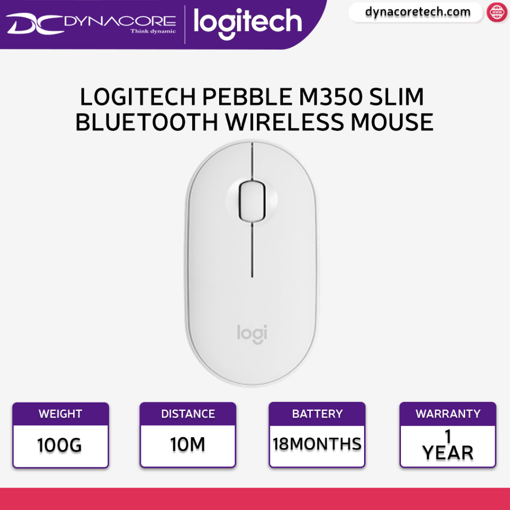 Logitech Pebble M350 Slim Bluetooth Wireless Mouse - Off White | Shopee ...