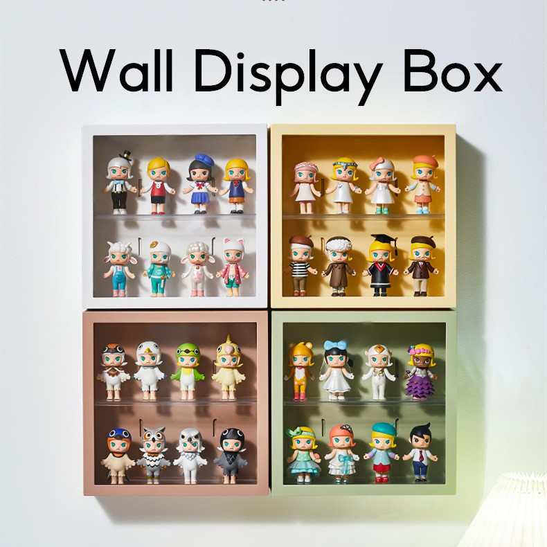 Wall Display Box Shelf Case Blind Box Figurine Storage with Rack Shelf ...