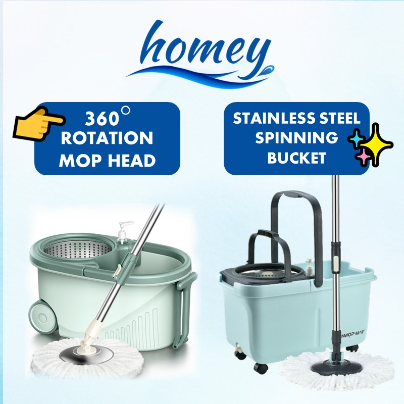 SG Homey Magic Spin Mop Bucket Set Tornado Rinse Dry Water Saving Wash ...