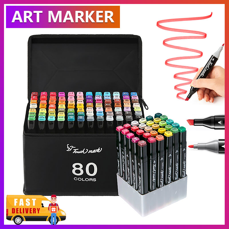 SG local 80pc Colored Oily marker touch Pen Double Head Set Art Paint ...