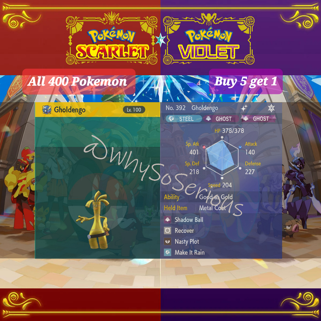 Pokemon Scarlet and Violet Battle Ready Shiny Event Gholdengo (Digital ...