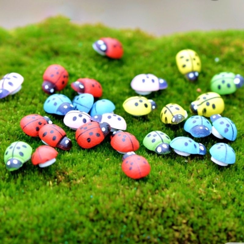 [SG Ready Stock] Miniature Figurines Ladybug Ladybird Garden Terrarium ...