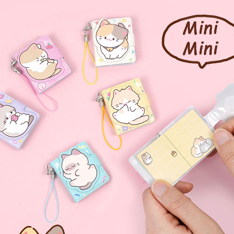 Lovely Kitty MINI Notebook Keyring 60sheets Blank Cute Korean ...