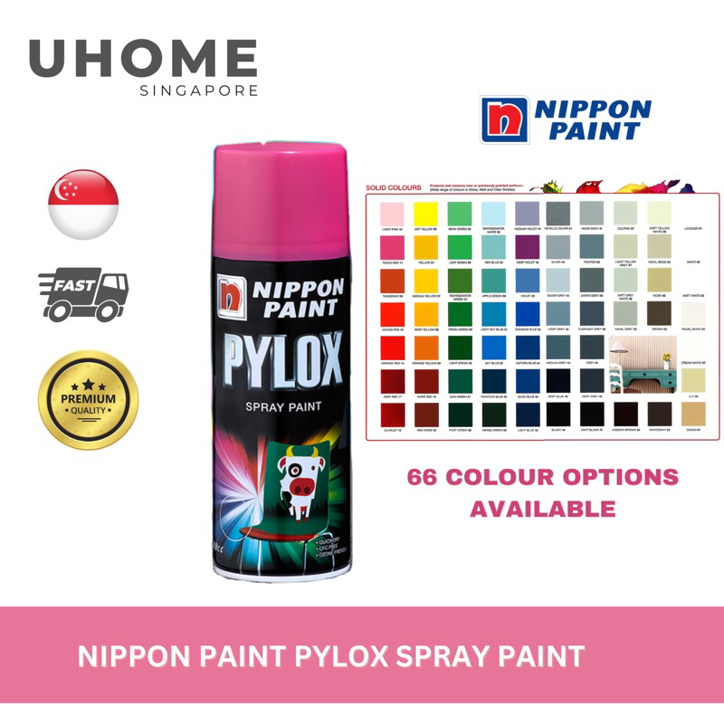 Nippon Paint Pylox Spray Paint (Solid Colours 01-66) 66 colours ...