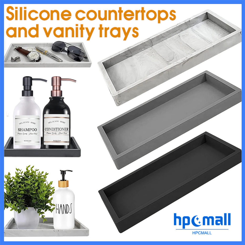 【SG Stock】Silicone countertop Tray Vanity Tray For Bathroom/Kitchen ...