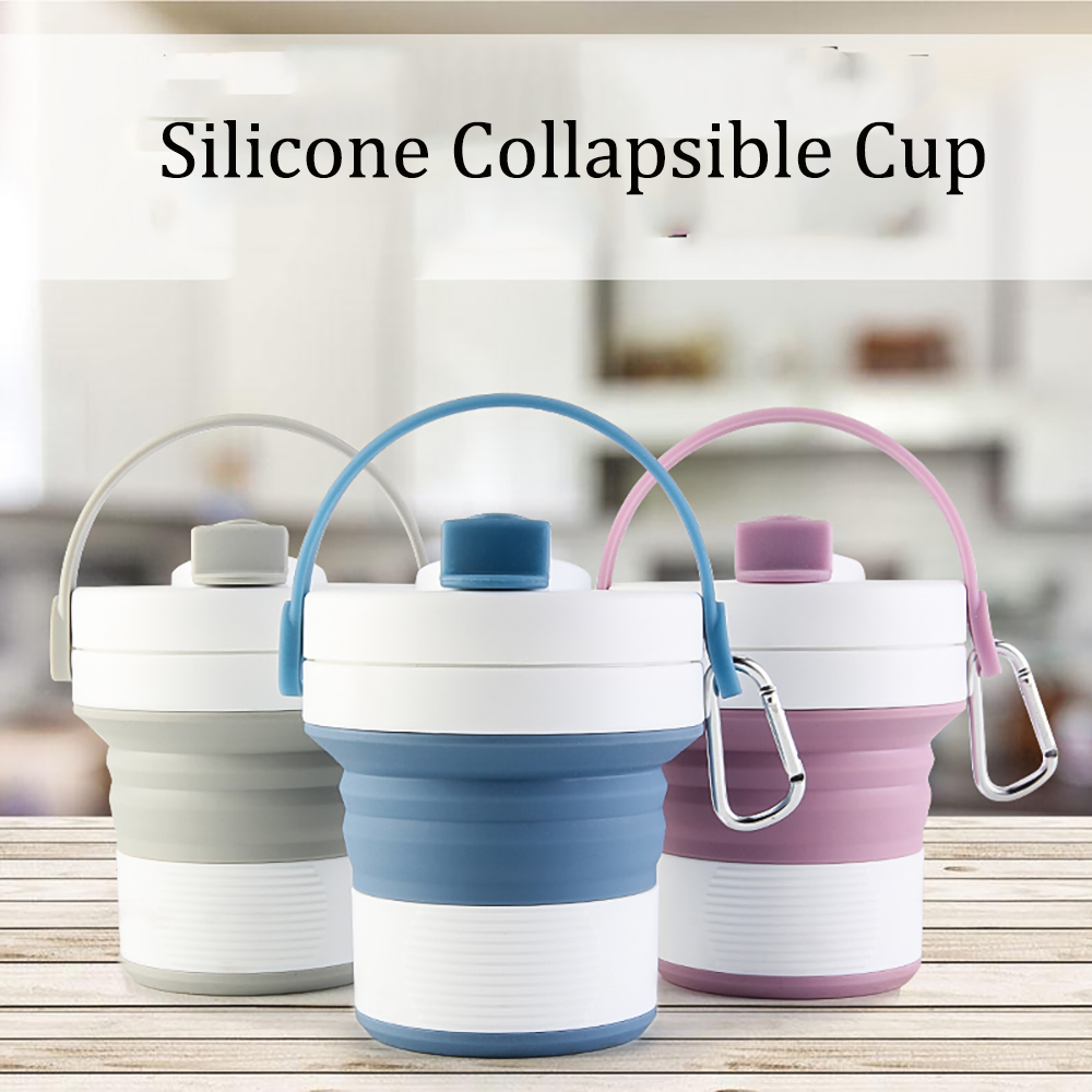 Collapsible Silicone Travel Cup 450ml BPA Free Folding Drinking Coffee ...