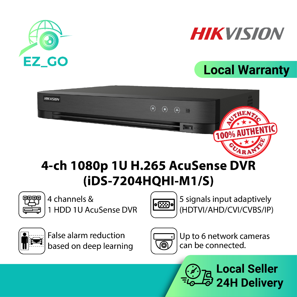 [Authentic] HIKVISION 4CH DVR TURBO ACUSENSE DVR CCTV Camera Recorder ...