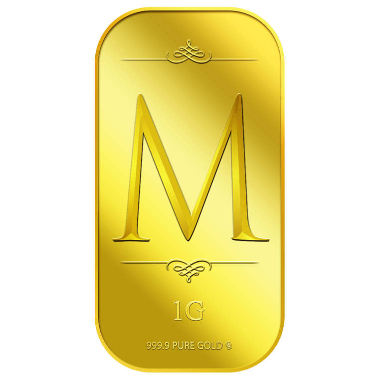999.9 Pure Gold | 1g Alphabet M Gold Bar | Shopee Singapore