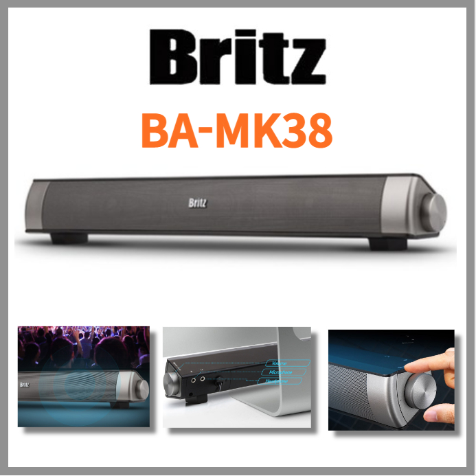 Britz korea BA-MK38 Soundbar Gaming, Notebook, LED/LCD Monitor, PC Speaker, USB Speaker laptop ...