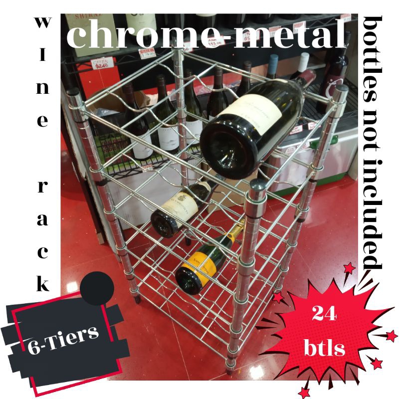 Chrome-Metal Wine Rack (Display Set) | Shopee Singapore