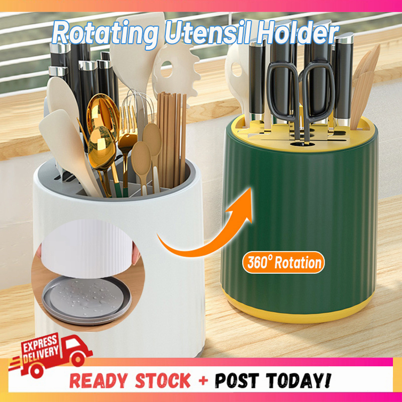 🇸🇬 [In Stock]Utensil Holder Rotating Utensil Holder Knife Holder ...