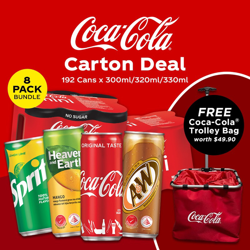 *8 Cartons Coke Bundle with *FREE Coke Steamboat. Trolley full redemped ...