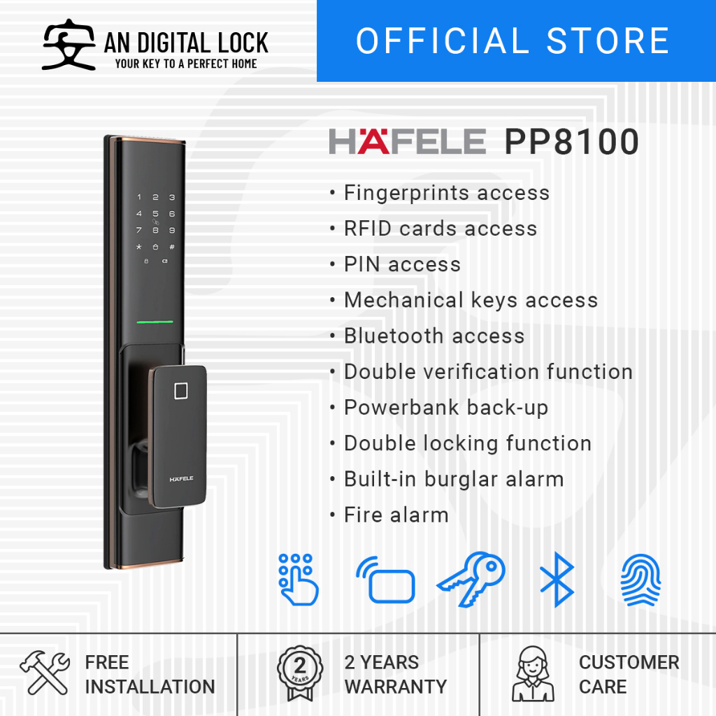 HAFELE PP8100 Digital Door Lock | AN Digital Lock | Shopee Singapore