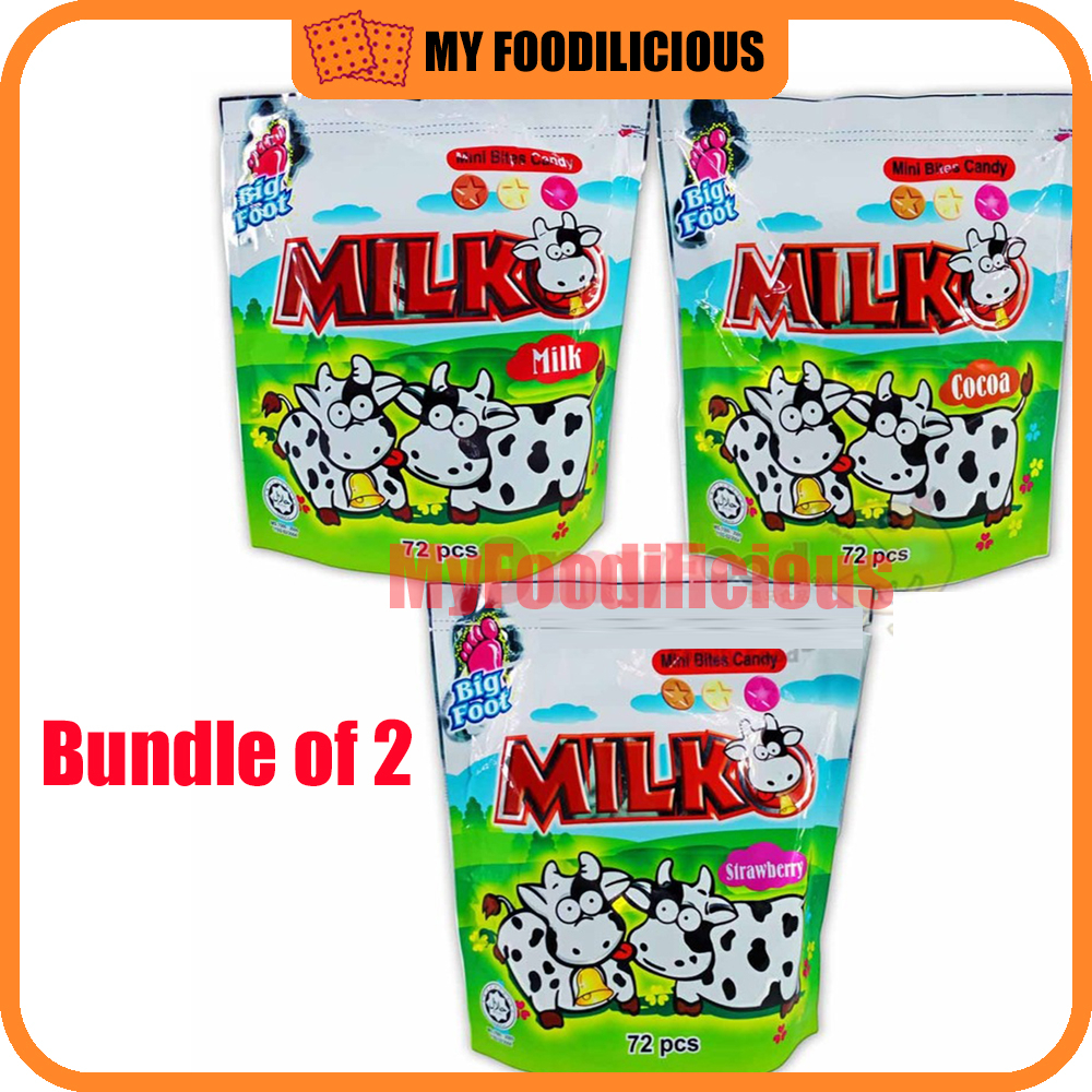 Big Foot Milko Mini Bites Candy Milk / Cocoa / Strawberry 60g ...
