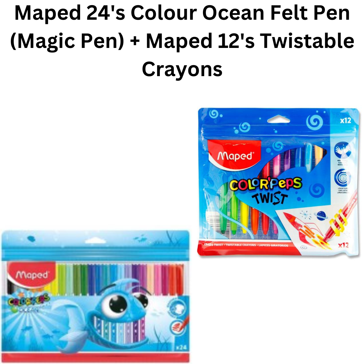 Maped 24's Colour Ocean Felt Pen (Magic Pen) 845722 + Maped 12's ...