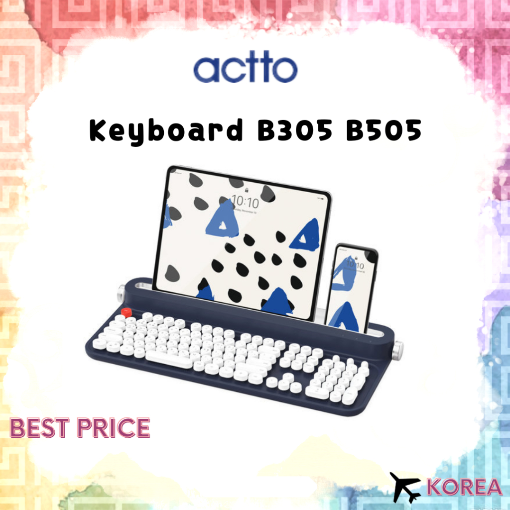 [ACTTO] B505 B305 New Design Retro Bluetooth Multipairing Mini Keyboard ...