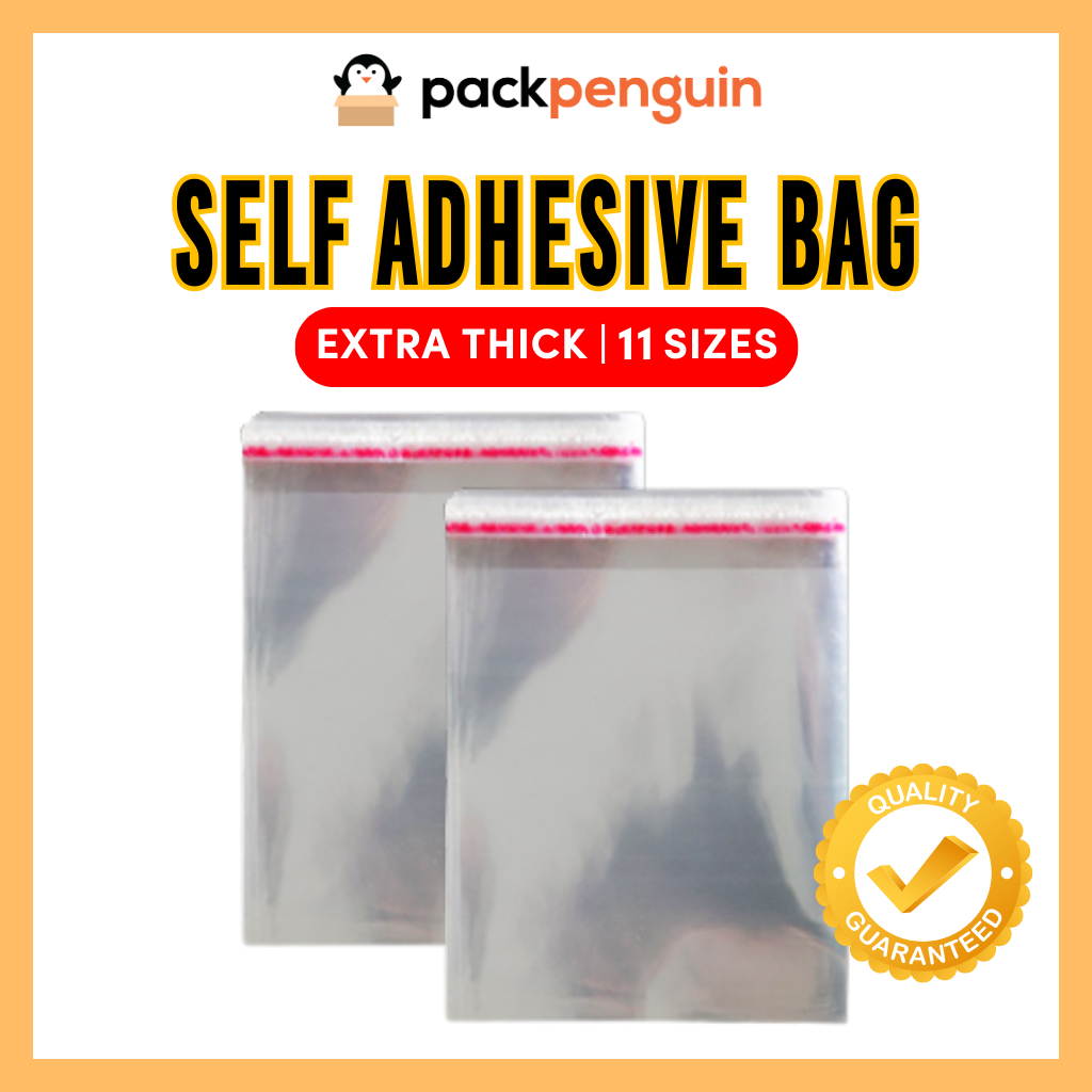 🔥Transparent OPP Bag 100PCS Extra Thick 8C | Clear OPP Self Adhesive ...