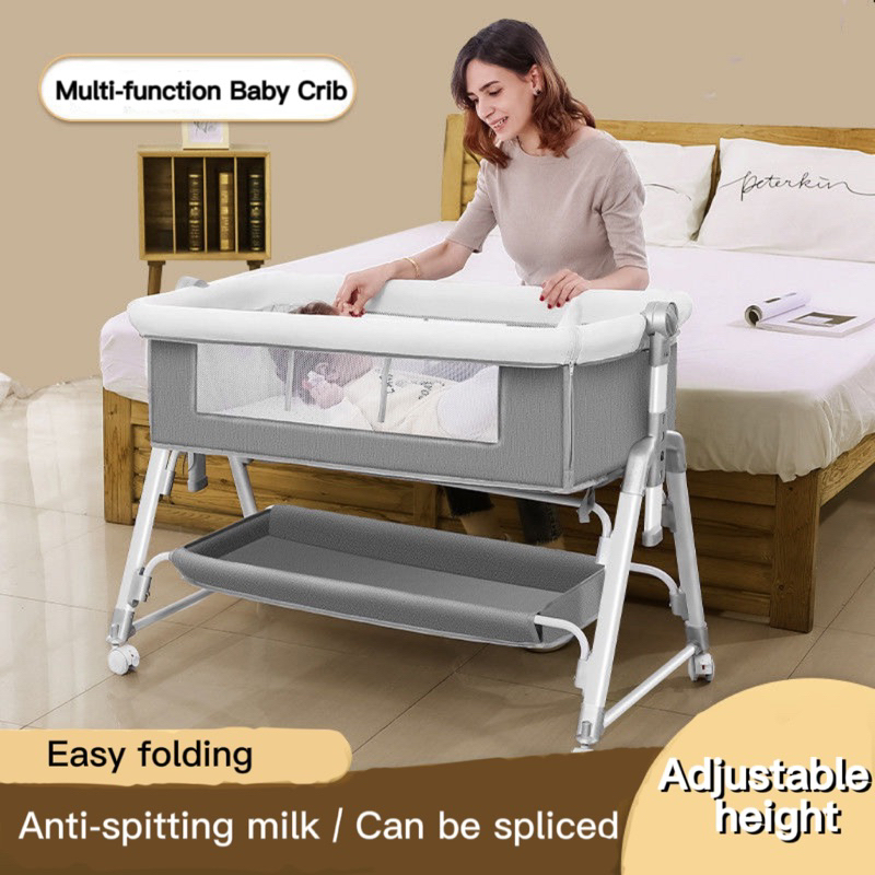 🔥SG Store🔥Multifunctional foldable baby crib removable portable newborn cradle bed European baby ...