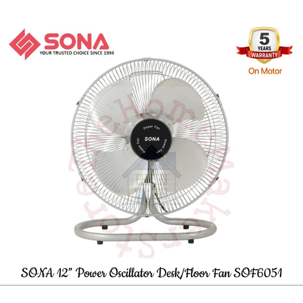 Sona 12" Power Oscillator Desk/Floor Fan SOF6051C | SOF6051 | SOF 6051 ...