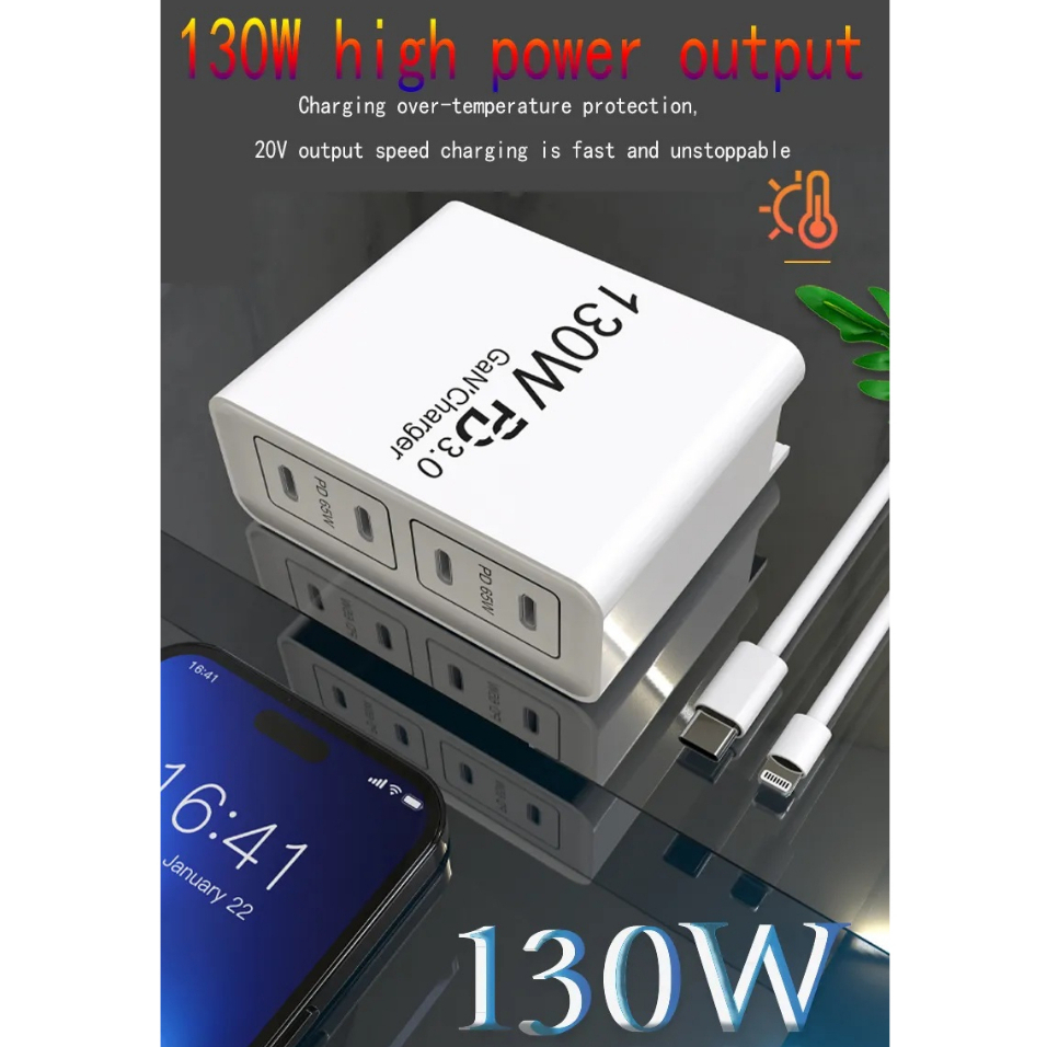 GaN 100W 65W 50W 48W Charger Adapter USB C Quick Charge QC3.0 Fast Charging PD 45W 20W Type C ...