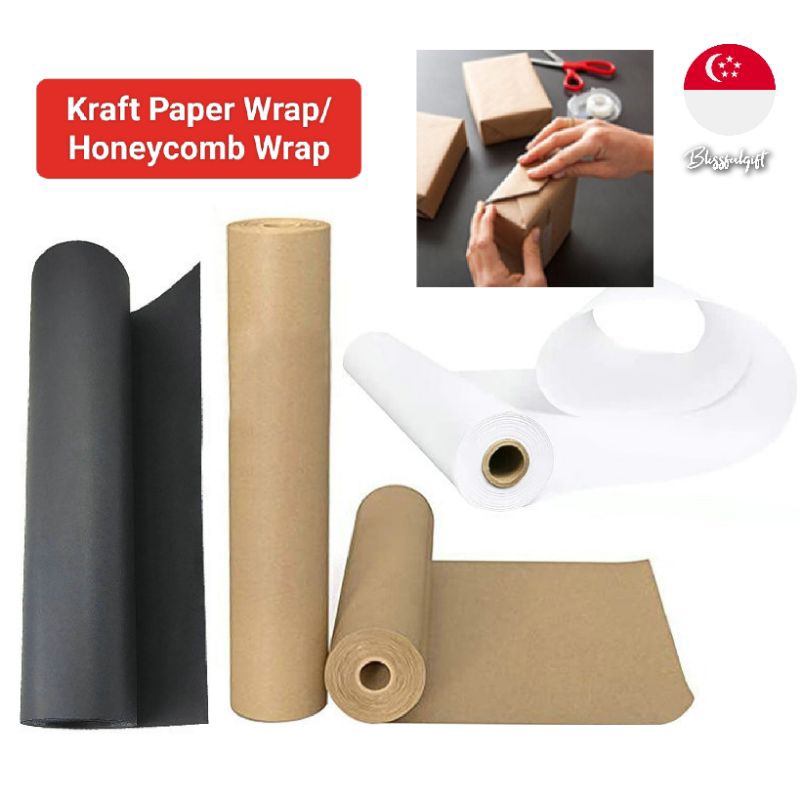 30 Meters Brown Kraft Wrapping Paper Roll/Honeycomb for Art Craft ...
