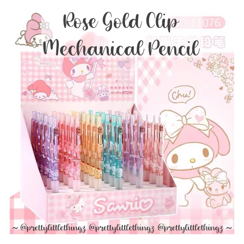 * SG READY STOCK * Sanrio Rose Gold Clip Mechanical Pencil (Kuromi ...