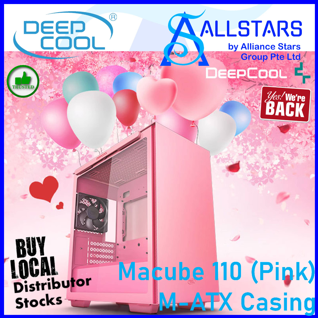 DeepCool Macube 110 (Pink) MATX Tower Chassis Tempered Glass (with ...